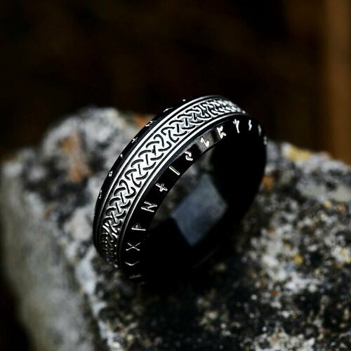 Славянский оберег, кольцо-кулон, размер 18, черный