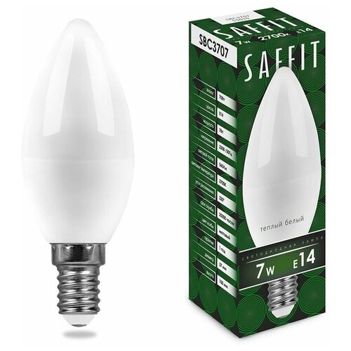 Лампа светодиодная LED 7вт E14 теплый матовая свеча | код. 55030 | FERON (4шт. в упак.)