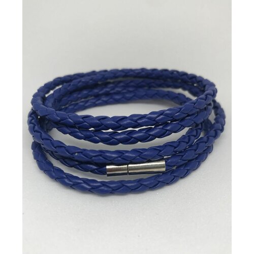 Плетеный браслет, 1 шт., размер 94 см, размер one size, синий
