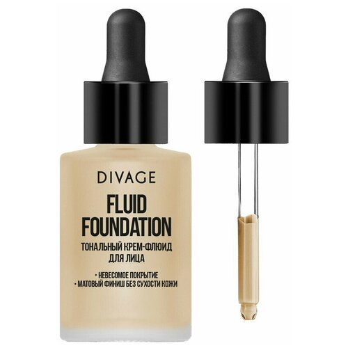 Divage Тональный крем-флюид для лица Fluid Foundation, Тон 01n