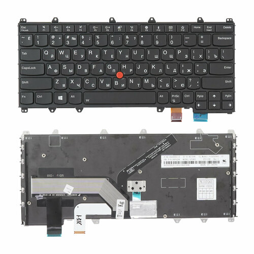 Клавиатура для ноутбука Lenovo ThinkPad X380 Yoga черная, с рамкой, со стиком