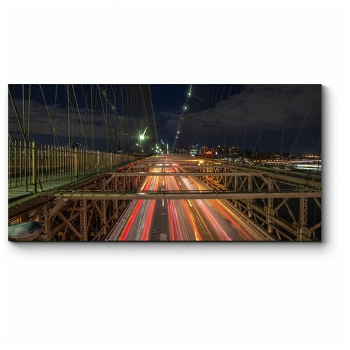 Модульная картина Ночной мост 80x40