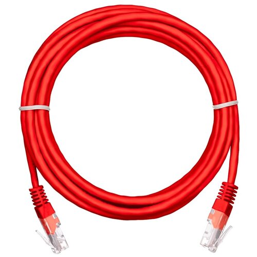 Шнур NETLAN U/UTP 4 пары, категория 5e, PVC, красный, 2м, 10шт. EC-PC4UD55B-BC-PVC-020-RD-10 16198217