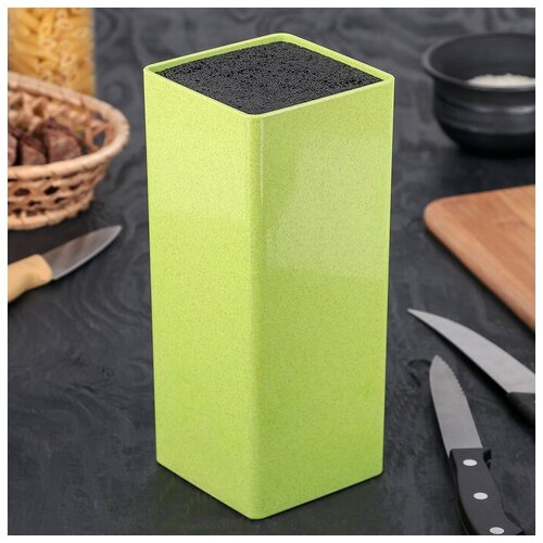 Подставка для ножей с наполнителем Нежность , 22x9 см, цвет зелёный