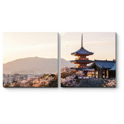 Модульная картина Цветение сакуры в Киото 120x60