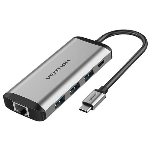 Vention Мультимедиа конвертер USB Type C M/HDMI F, цвет серый, адаптер переходник для мониторов, проекторов, телевизоров