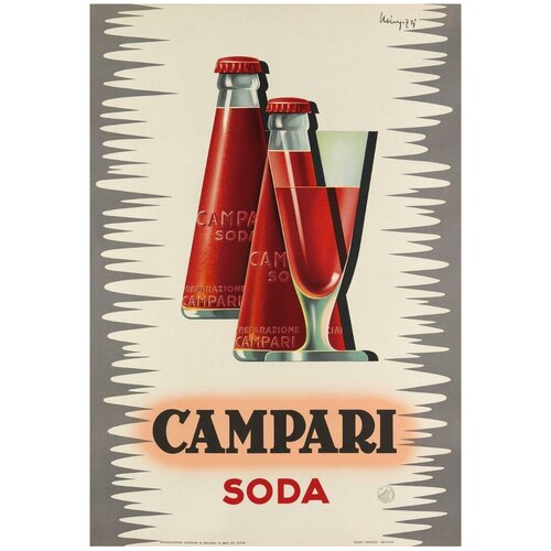 Постер / Плакат / Картина Рекламный плакат - Коктейль Campari and soda 60х90 см в подарочном тубусе