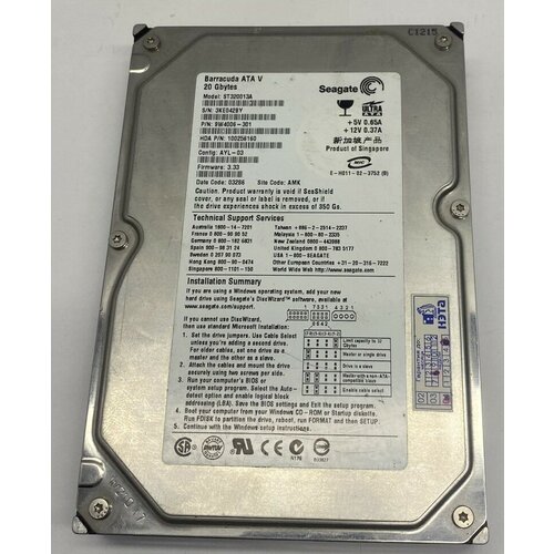 Жесткий диск Seagate ST320013A 20Gb 7200 IDE 3.5" HDD