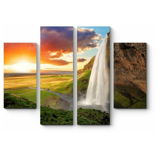 Модульная картина Живописный водопад в Исландии 120x90