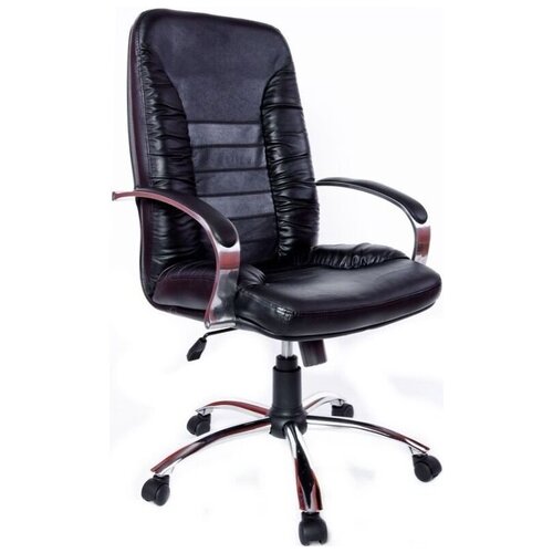 Компьютерное кресло Евростиль Танго Хром для руководителя, обивка: экокожа, цвет: черный