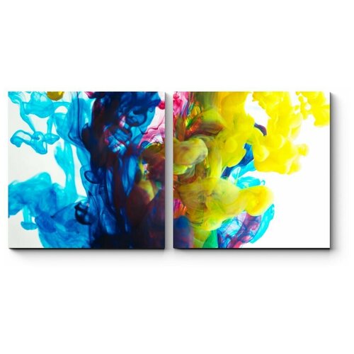 Модульная картина Краски в воде 110x55