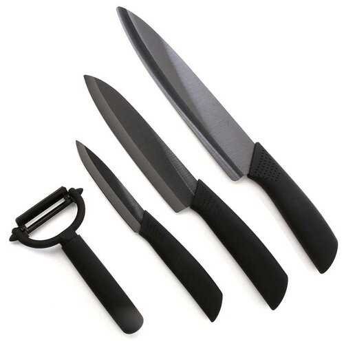 Набор ножей HuoHou Nano ceramic, лезвие: 20 см, черный