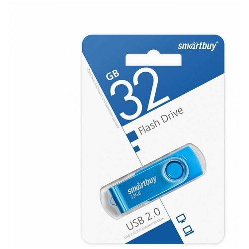 USB Flash Drive 32Gb - SmartBuy UFD 2.0 Twist Blue SB032GB2TWB