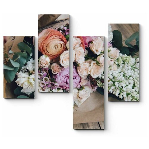 Модульная картина Весенний букет цветов104x98