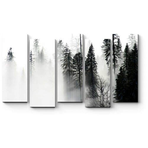 Модульная картина Лес в утреннем тумане 90x52