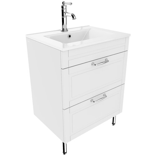 Комплект мебели для ванной IDDIS Oxford OXF60W0i95K, ширина тумбы: 60.3 см, белый