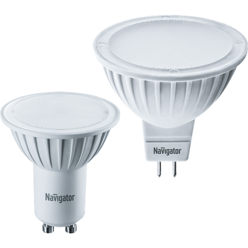 Лампа светодиодная LED 7вт 230в GU5.3 тепло-белая | код. 18869 | NAVIGATOR (60шт. в упак.)