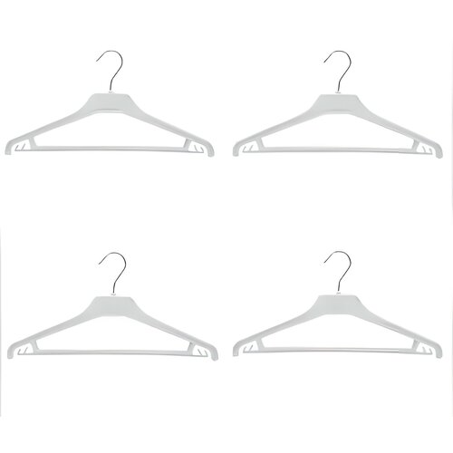 Плечики для легкой одежды 42 см, цвет белый, набор из 4 штук, незаменимый аксессуар для удобного хранения одежды в шкафах и гардеробных. Подходит для