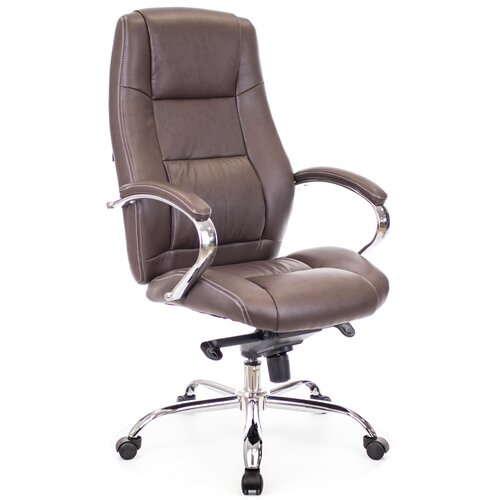 Компьютерное кресло Everprof Kron M для руководителя, обивка: натуральная кожа, цвет: коричневый 