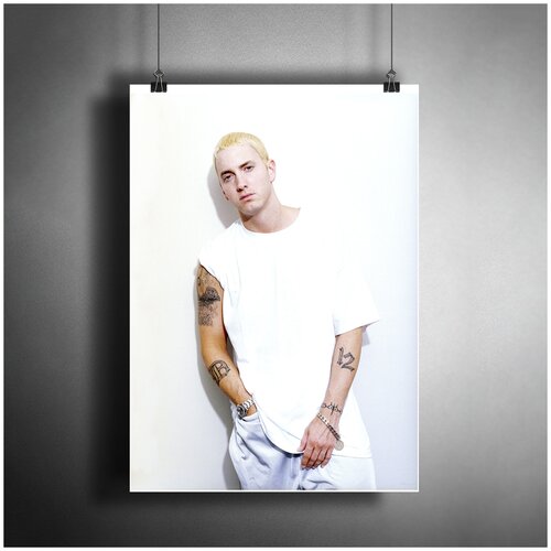 Постер плакат для интерьера "Музыка: Американский рэпер Эминем. Хип-хоп исполнитель Eminem"/ Декор дома, офиса, комнаты A3 (297 x 420 мм)