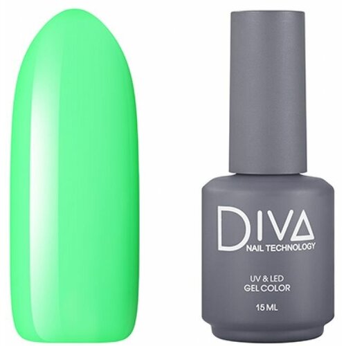 Гель-лак для ногтей Diva Nail Technology плотный, яркий, насыщенный, зеленый, 15 мл