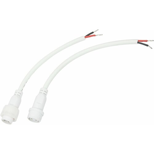 Соединительный кабель (2pin) герметичный (IP67) 2х1,0мм2 белый REXANT
