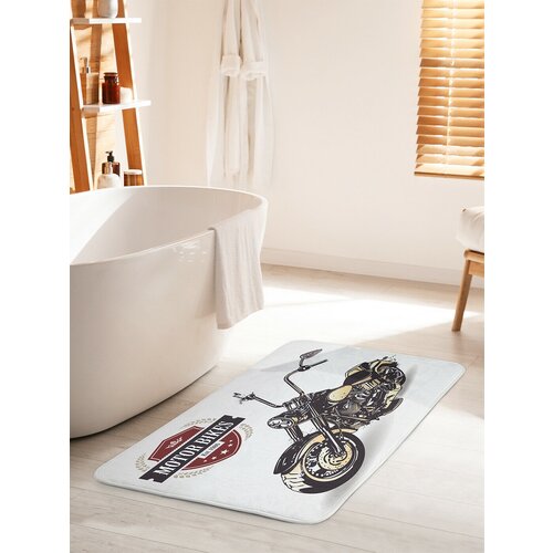 Коврик для ванной комнаты и туалета противоскользящий JoyArty "Новые мотоциклы" 60х100 см