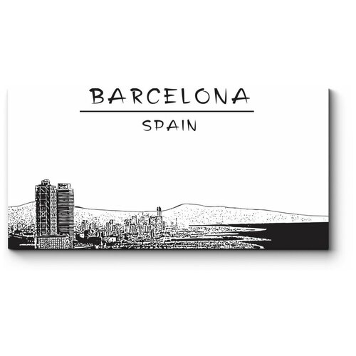 Модульная картина Черно-белая Барселона110x55