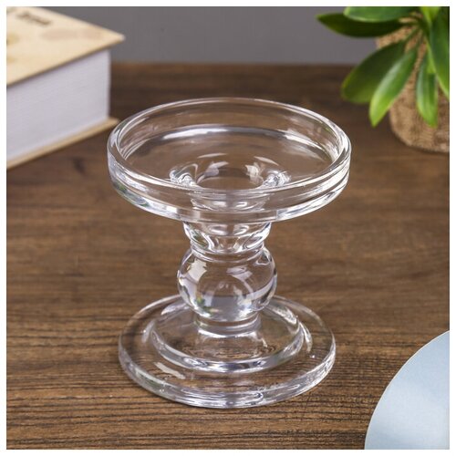 Подсвечник стекло на 1 свечу Креманка прозрачный 8,5х8,5х8,5 см