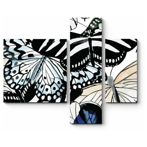 Модульная картина Мир бабочек 80x66