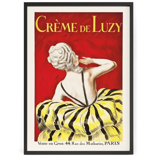 Рекламный постер лечебного крема Creme de Luzy 1919 года 50 x 40 см в тубусе