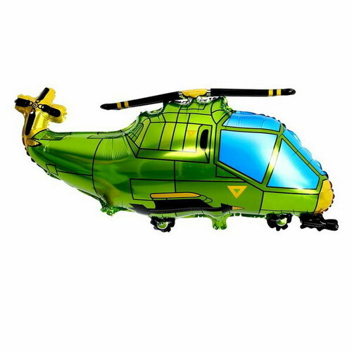 Шар фольгированный 31"Вертолет", зеленый, 5 шт.