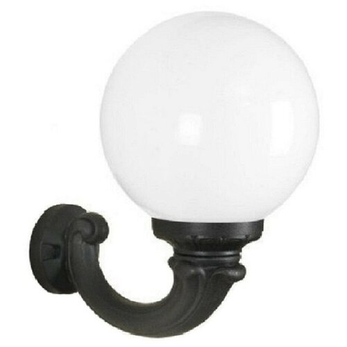 Fumagalli Уличный настенный светильник Globe 250 G25.132.000.AYE27, E27, 60 Вт, цвет арматуры: черный, цвет плафона белый