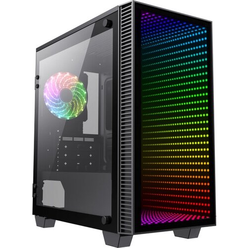 GameMax Компьютерный корпус, без блока питания mATX/ Gamemax Mini Abyss mATX case, black, w/o PSU, w/2xUSB3.0, w/1x12cm ARGB rear fan (FN-12Rainbow-M)