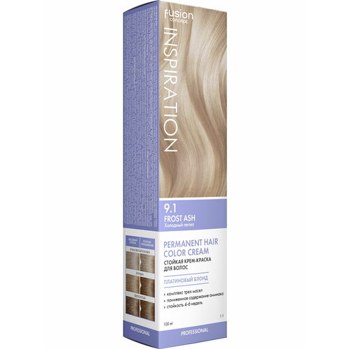 Крем-краска INSPIRATION для окрашивания волос CONCEPT FUSION 9.1 холодный пепел 100 мл