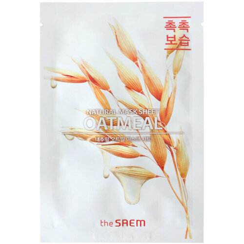 The Saem~Противовоспалительная тонкая маска с экстрактом овса~Natural Oatmeal Mask Sheet