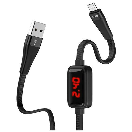 Кабель Hoco S4 USB - microUSB, 1.2 м, черный