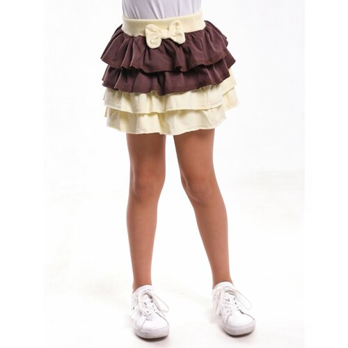 Юбка Mini Maxi, размер 110, коричневый, белый