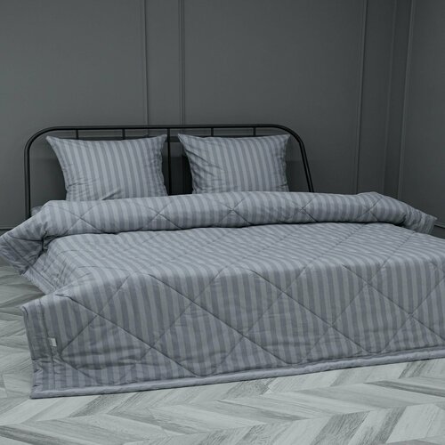Комплект с одеялом DonCotton "Stripe" серый, 1.5 спальный