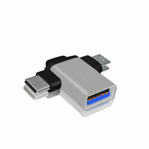 Переходник Комплект адаптеров-переходников 2-в-1 OTG Two in one OTG line Type-C+V8/3.0 USB .