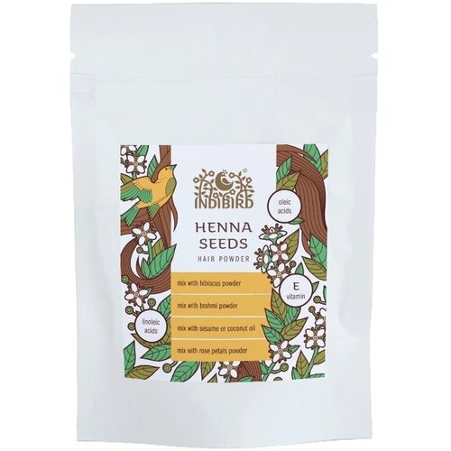 HENNA SEEDS Hair Powder, Indibird (семена ХНЫ Порошок для волос, Индибёрд), 200 г.