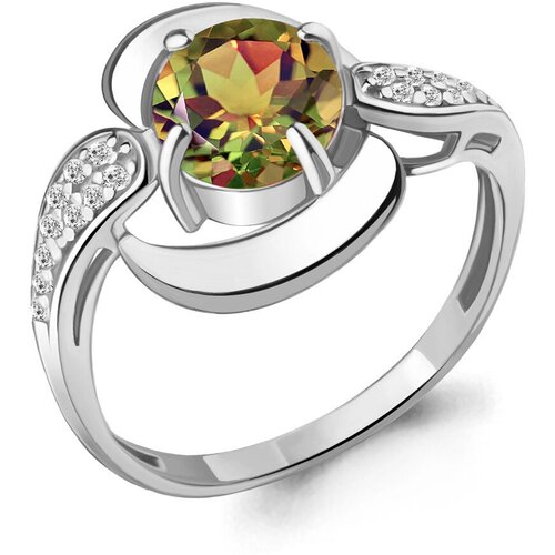 Кольцо Diamant online, серебро, 925 проба, султанит, фианит, размер 17