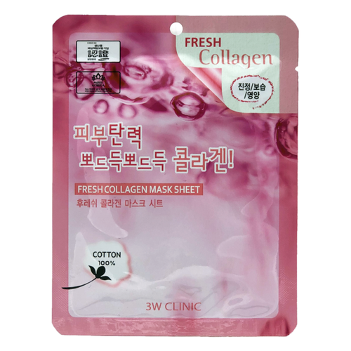 3W Clinic Маска для лица тканевая с коллагеном - Fresh collagen mask sheet, 23г, 2 штуки