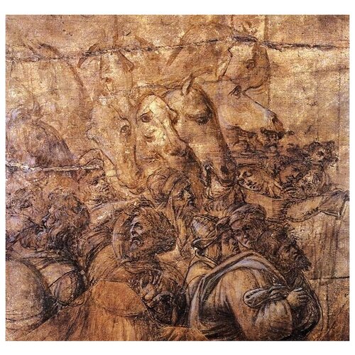 Репродукция на холсте Обожание Королей (Adoration of the Kings) №6 Боттичелли Сандро 53см. x 50см.
