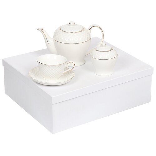 Набор чайный керамика, 14 предметов, на 6 персон, 250 мл, Daniks, Кембридж, Y4-3248