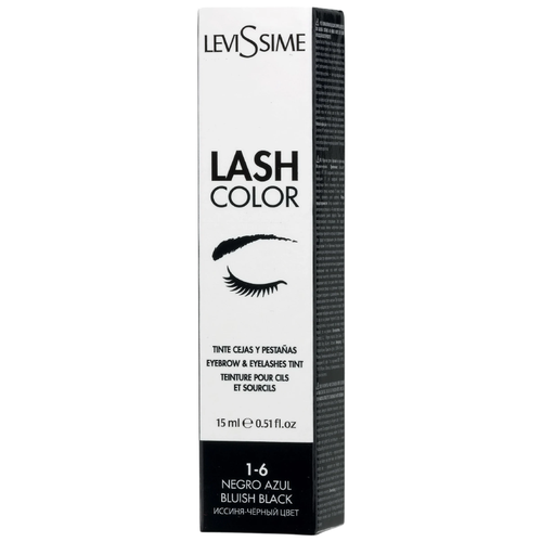 Levissime Краска для бровей и ресниц LASH COLOR 15 мл, 1.6, иссиня-черный, 15 мл, 1 уп.