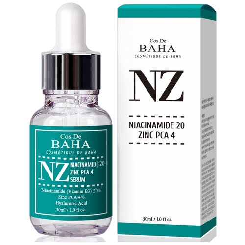 Сыворотка для предотвращения акне, расширенных пор и неровного тона кожи Cos De BAHA Niacinamide 20% + Zinc 4% Serum for Face (30 ml)