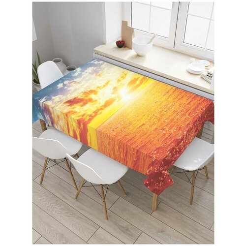 Скатерть прямоугольная JoyArty на кухонный стол "Уходящее солнце" из оксфорда, 120x145 см