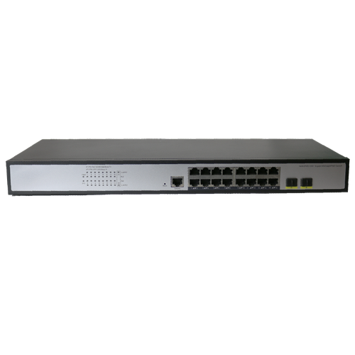 Управляемый 18-портовый коммутатор XVI SWP3116, 16RJ45+2SFP+1Console, 16PoE+, 200Вт