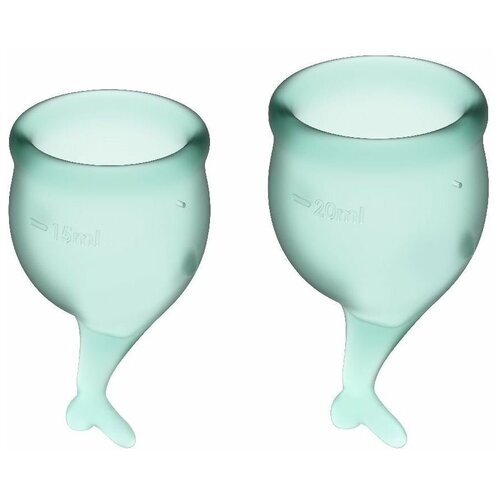 Satisfyer  Менструальные чаши Feel Secure 15 и 20 мл, 2 шт., темно-зеленый